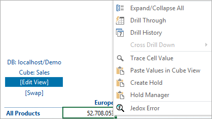 Jedox Ribbon in Jedox Excel Add-in