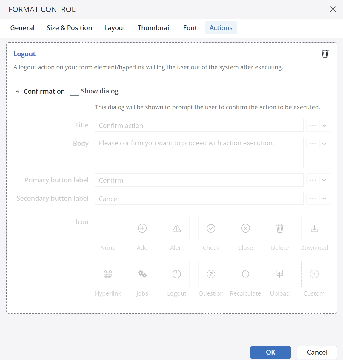 Jedox Web Actions: Logout