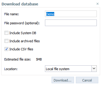 Downloading a Database