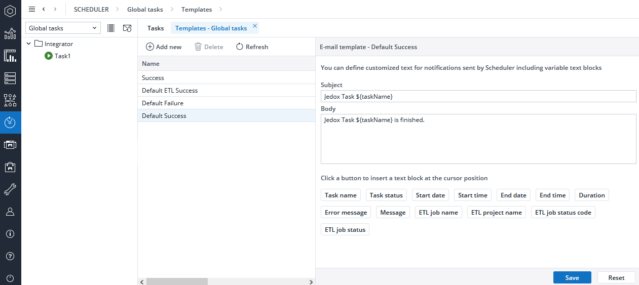 Configuring and Using E-mail Templates in the Scheduler
